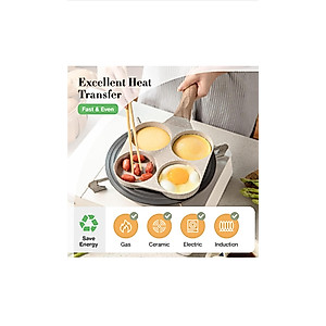 Generic BellaCucina 4-Cup Nonstick Granite Omelette Skillet, Egg Pan for Omelettes and Pancakes, Induction Compatible,Healthy Meal, Regular, BL001