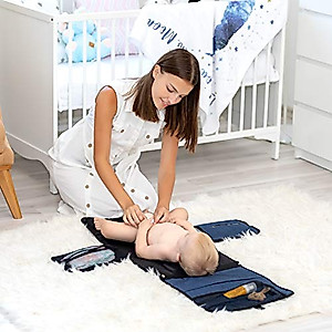 Portable Changing Pad Diaper Bag – Premium Quality Baby Changing Pad Baby Diaper Bag – Sleek, Chic, Zip-Apart Portable Diaper Changing Pad Diaper Clutch w/Zip Storage, Smart Handles and Wipe Pockets!