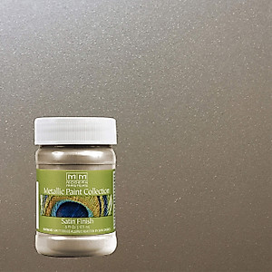 6 oz Modern Masters ME708 Nickel Metallic Paint Collection, Satin Water-Based Decorative Metallic Paint