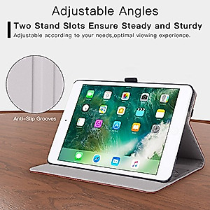 Ztotop iPad Mini 1/2/3 Case, Premium Leather Folio Stand Protective Case Smart Cover with Multi-Angle Viewing, Pocket, Functional Elastic Strap for Apple iPad Mini 3/ Mini 2/ Mini 1 - Brown