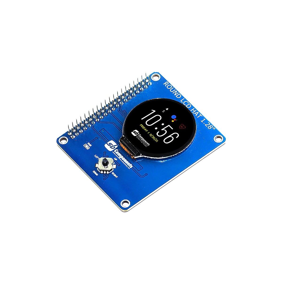 sb components Round LCD HAT for Raspberry Pi 4B/3B+/3B/2B/B+/A+/Zero and Zero W, 1.28inch Display, 240x240 Resolution, 65K RGB Colours Expansion Display Module for Raspberry Pi