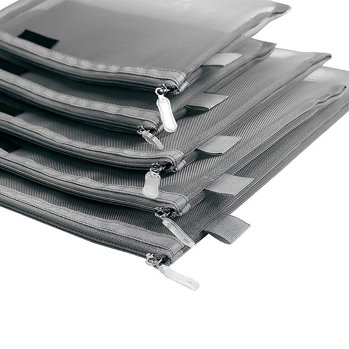 Topfinder Clear Cosmetic Bags Zip Makeup Mesh Bags Pencil Case Pouch Travel Toiletry Kit Set Storage Case (Grey)