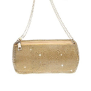 Rkrouco Rhinestone Purse Sparkly Bag Diamond Purses for Women Evening Prom Rhinestone Handbag Hobo Bag-Gold