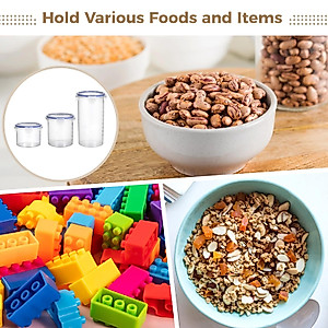 OMISTAR 6PCS Plastic Food Storage Jars with Airtight Lids, 50oz 27oz 20oz Round Airtight Plastic Canisters, Meal Prep Food Storage Container Set, BPA Free PP Pantry Organizers