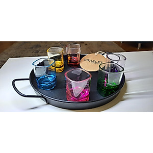 SWARLEY Shot Glasses Set - Cute Shot Glasses | Mini Shot - Tequila Glasses - Vasos de Chupito, Crystal Shot Glasses - Espresso Shot Glass - Colored Glass - Neon Shot (Multi Color) (6 pieces)