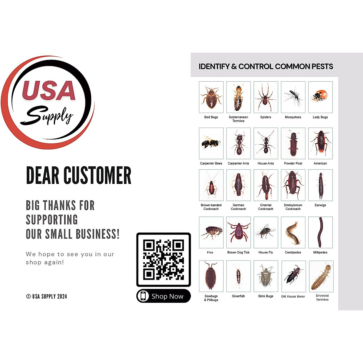 Onslaught Fastcap MGK 8 oz with Premium USA Supply Gloves - Spider and Scorpion Insecticide | USA Supply Pest Identification Card