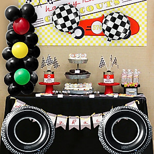 ANGOLIO 34Pcs Car Balloons Party Decoration Inflatable Tires Traffic Light Balloons Favors Party Supplies Include Balloon Tire Swimming Ring Glue Ribbon Decorations Birthday Fit for Boys Birthday Gift