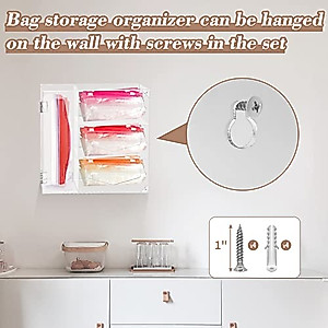 Ziplock Bag Storage Organizer, Acrylic Baggie Organizer for Drawer Kitchen Clear Plastic Food Storage Bags Holder Organizer for Gallon, Quart, Sandwich, Snap, Freezer, Slider Bags, 12 Inch