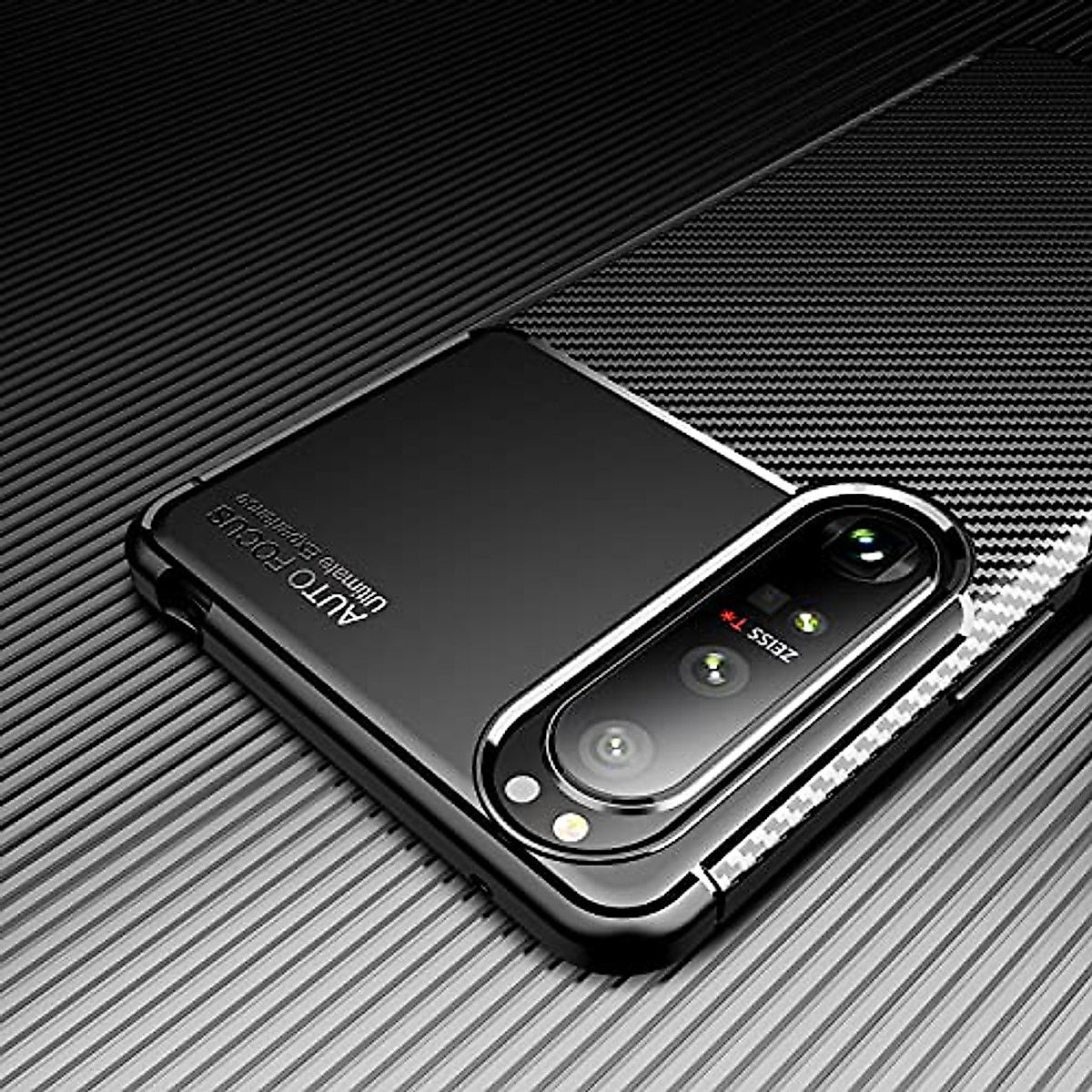 Soft TPU Bumper Flexible Case for Sony Xperia 1 III, Slim Fit Shock Absorption Carbon Fiber Texture Bumper Case Cover for Sony Xperia 1 III