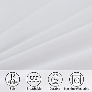 Yastouay Sheet Set, 4 Pcs Ultra Soft Bed Sheets Deep Pocket Bedding Sheets & Pillowcases Wrinkle Stain Resistant (White, Queen)