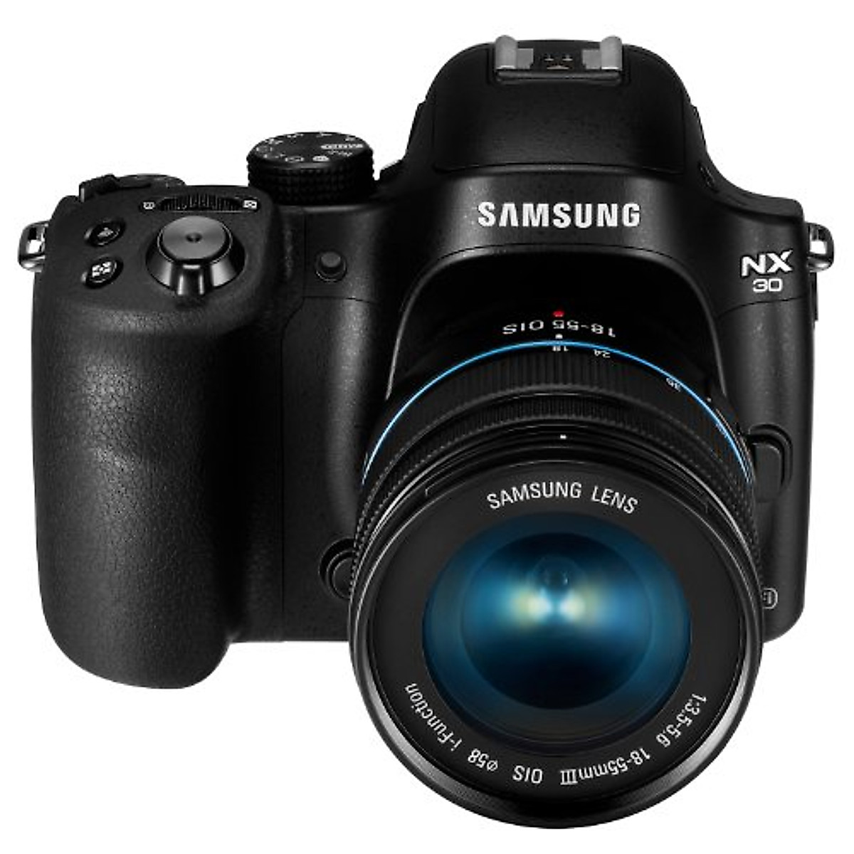 Samsung NX30 20.3MP CMOS Smart WiFi & NFC Mirrorless Digital Camera with 18-55mm Lens and 3" AMOLED Touch Screen and EVF (Black)