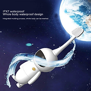 Sonic Rechargeable Kids Electric Toothbrush with 3 Brush Head, Cute Shaped Toothbrush for Children, IPX7 Waterproof