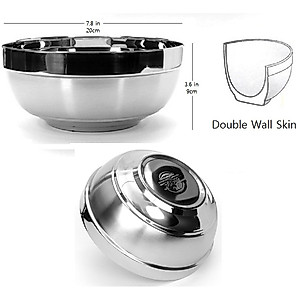 Vacuum Insulated Double Skin Stainless Steel Korean Traditional Naengmyeon Bibimbap Bowl 4 pcs 7.8"