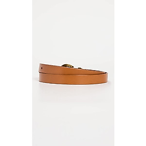Madewell Women's Chunky Buckle Skinny Leather Belt, Desert Camel, Tan, S