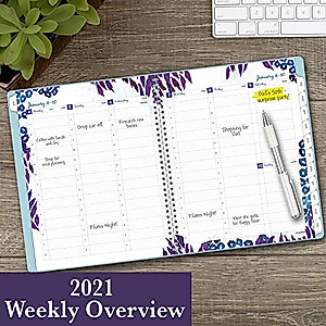 2021 Weekly & Monthly Appointment Book & Planner by AT-A-GLANCE, 8" x 11", Large, Wild Washes, Teal (523-905-21),White