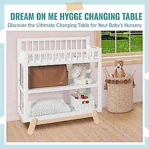 Dream On Me Hygge Changing Table in Weathered Vintage Oak, Greenguard Gold & JPMA Certified, Comes with Safety Belts & 1” Changing Pad, Easy to Clean, Safe Wooden Furniture
