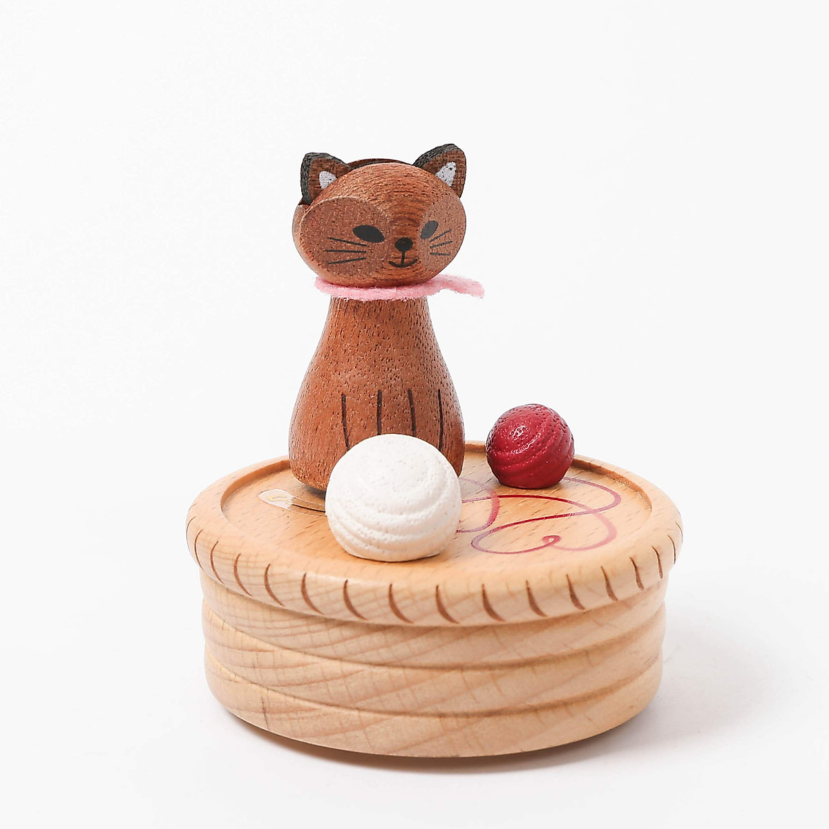 WOODERFUL LIFE Top Rotate Mini Music Box | Cat | 1064102 | Hand Made Lightweight and Durable Elaborate Design Cat Lover Gift | Plays - Liebestraum