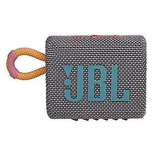 JBL Go 3: Portable Speaker with Bluetooth, Builtin Battery, Waterproof and Dustproof Feature Gray JBLGO3GRYAM