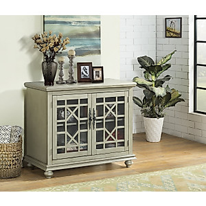 Martin Svensson Home Small Spaces 2 Door Accent Cabinet - Tv Stand, 38" W x 32" H, Antique Silver