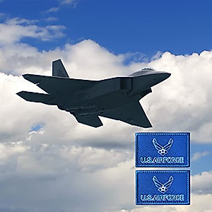 Harsgs 2PCS US Air Force Patches, Hook & Loop American Amry Tactical Patch Full Embroidery Military Badge Patch for Caps Bags Vests Military Uniforms