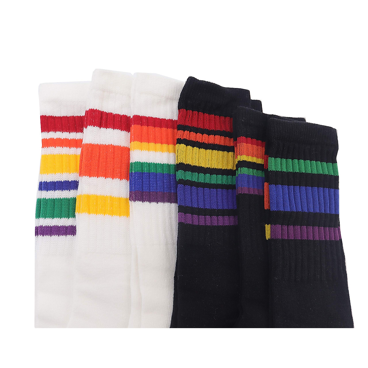 Xiyadun Unisex Toddler & Childs Cotton Knee High Calf Stripe Athletic Tube Socks(4-6 Years)