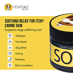 Hemp Dog Health - Soothe - Hemp Salve for Natural Dog Allergy Relief & Everyday Bug Bite & Hot Treatement for Dogs - Made with Natural Extracts & Human-Grade Hemp Oil for Dogs
