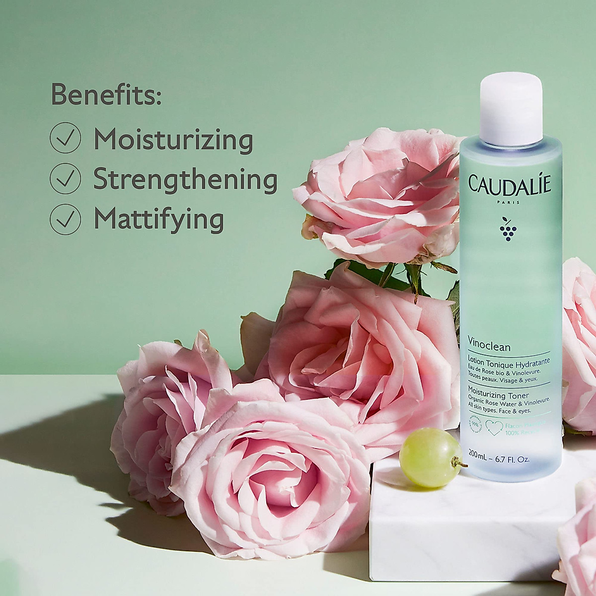 Vinoclean Moisturizing Toner with Rose Water - 6.7 oz