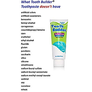 Squigle Tooth Builder SLS Free Toothpaste (Stops Tooth Sensitivity) Prevents Canker Sores, Cavities, Perioral Dermatitis, Bad Breath, Chapped Lips - 2 Pack