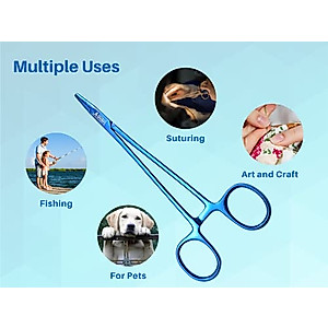 Mayo Hegar Needle Holder 7" Surgical Needle Driver with Tungsten Carbide Blue Plasma Inserts by ARTMAN INSTRUMENTS