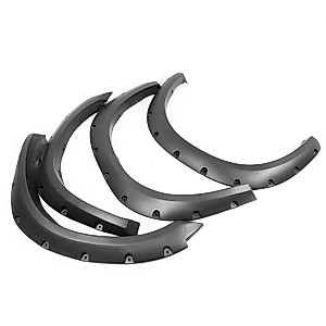 DNA Motoring WF-81008-MBK Pocket-Riveted Style Fender Flare Cover Wheel Protectors Compatible with 10-18 Dodge Ram 2500 3500, 4Pcs/Kit