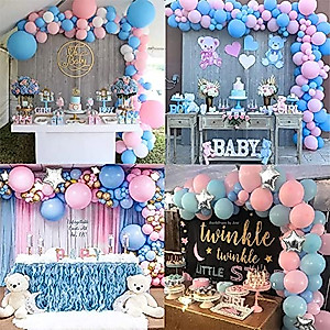 Pink and Blue Balloons, DIY Gender Reveal Party Balloons, 100PCS Pink Blue Confetti Balloons Garland Arch Kit for Boys Girls Gender Reveal Birthday Baby Shower Decorations