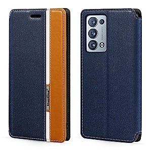 Shantime for Oppo Reno 6 Pro+ 5G Case, Fashion Multicolor Magnetic Closure Leather Flip Case Cover with Card Holder for Oppo Reno 6 Pro Plus 5G (6.55”)