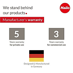 Hailo Big-Box L 1 x 35 liters / 9.2 gallons | Self-Closing Swing lid | Stainless Steel Liner Clamping Frame | Waste bin Kitchen Rectangular | Made in Germany