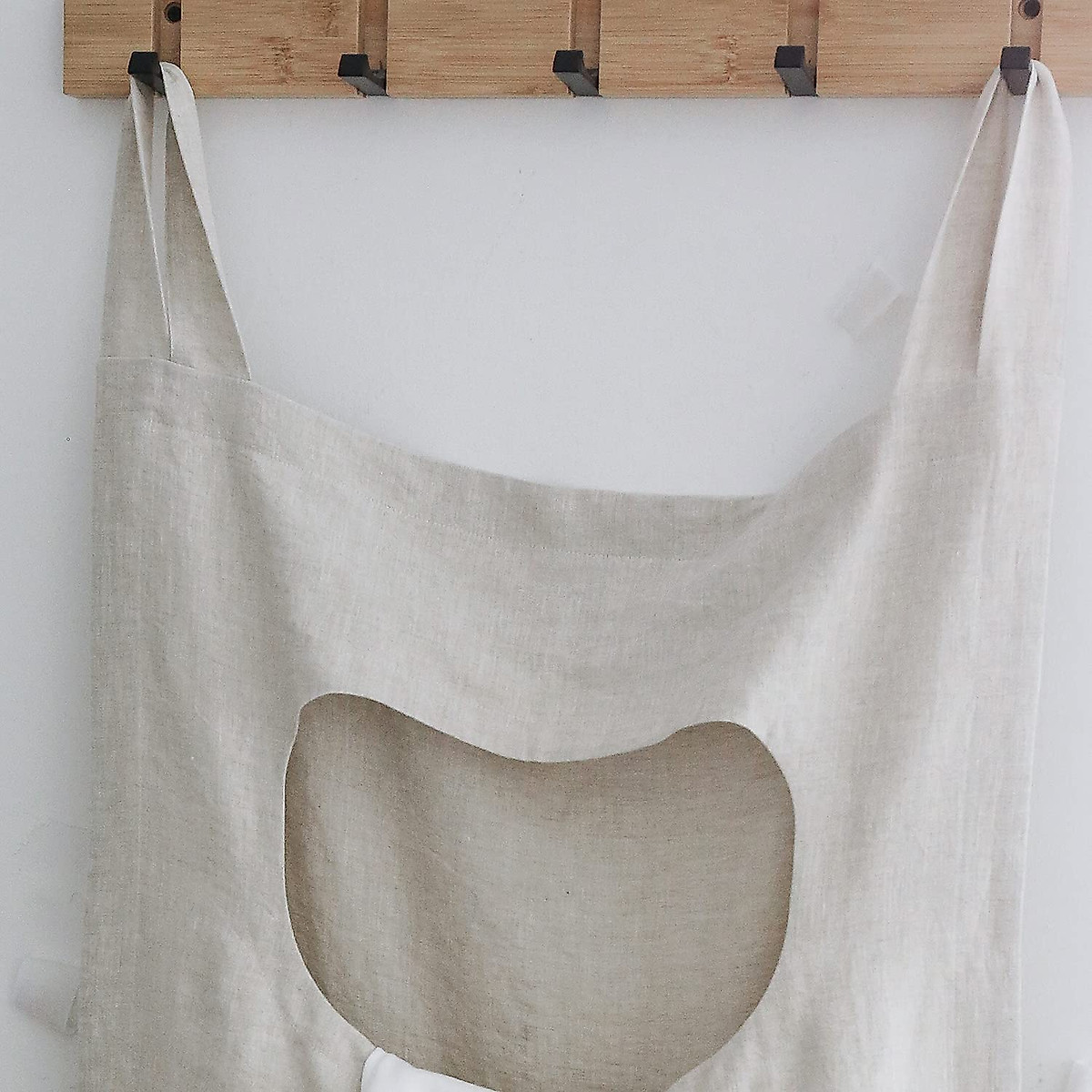 Amazhiyu 100% Linen Door Hanging Laundry Hamper Bag, 19x27 Inches (Linen)