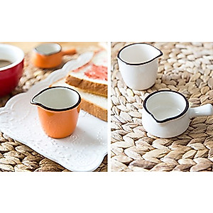 CHOOLD Colorful Mini Ceramic Creamer,Coffee Milk Creamer Pitcher/Serving Pitcher/Sauce Pitcher/Milk Creamer Jug for Kitchen 4Pcs (Multiple Color)