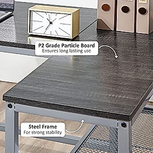 HOMCOM 83" Two Person Computer Desk with 2 Storage Shelves, Double Desk Workstation with Book Shelf, Long Desk Table for Home Office, Black