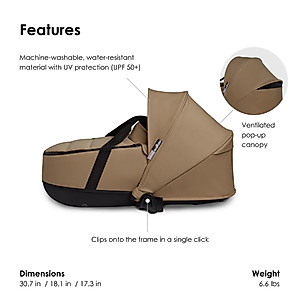 Babyzen YOYO 0+ Bassinet, Toffee - Includes Thick Double Mattress, Ventilated Shell & Canopy - Requires YOYO2 Frame (Sold Separately)