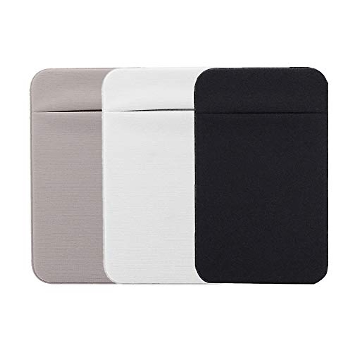 Kbinter Slim Credit Card Holder for Back of Cell Phone, Stretchy Ultra Lycra 3M Self Adhesive Phone Pocket Stick On Wallet for ID Credit Card Pocket for iPhone Android Galaxy (Gray+White+Black)