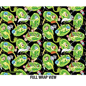 Rick And Morty OFFICIAL Portal Mayhem 24 oz Insulated Canteen Water Bottle, Leak Resistant, Vacuum Insulated Stainless Steel with Loop Cap, Black