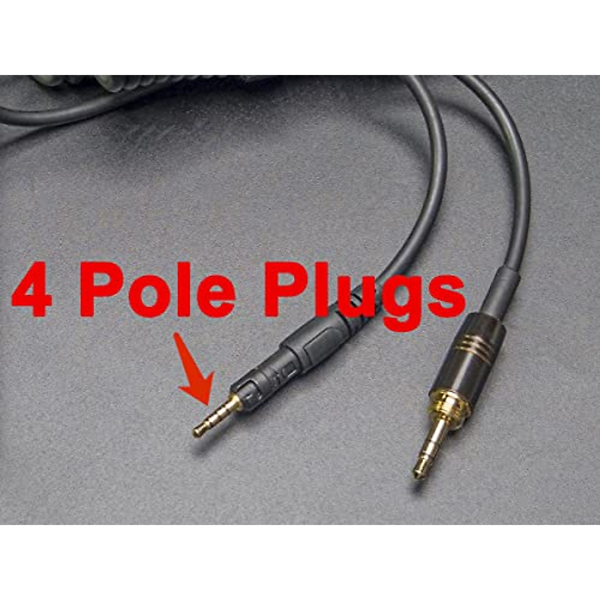 Voarmaks 4 Pole Long Steps Audio DJ Cable Cord Line Plug Compatible with Pioneer HDJ-X5 X7 S7 CUE1 Headphones Extended Coiled Spring Dj Wire