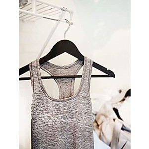 Isla Home High-Grade, Luxury Rubber Coated Hangers Non-Slip, Black, Ideal for Everyday Standard Use, 20-Pack, 17.5 X 0.5 X 9.6