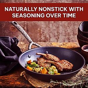 Alva Artist Nonstick Carbon Steel Frying Pan Skillet Pre-Seasoned Non Toxic Cookware Stay Cool Handle 11" PFAS, PFOA & PFTE Free, for Cooking Pan Set, Induction Safe, Add to Your Pots and Pans Set