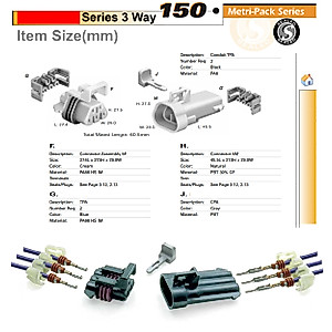 (2 Set) 5-Pin Seal Metri-Pack Assembly Connector Repair for Pontiac G6 (Left & Right) Headlights Connector Kit