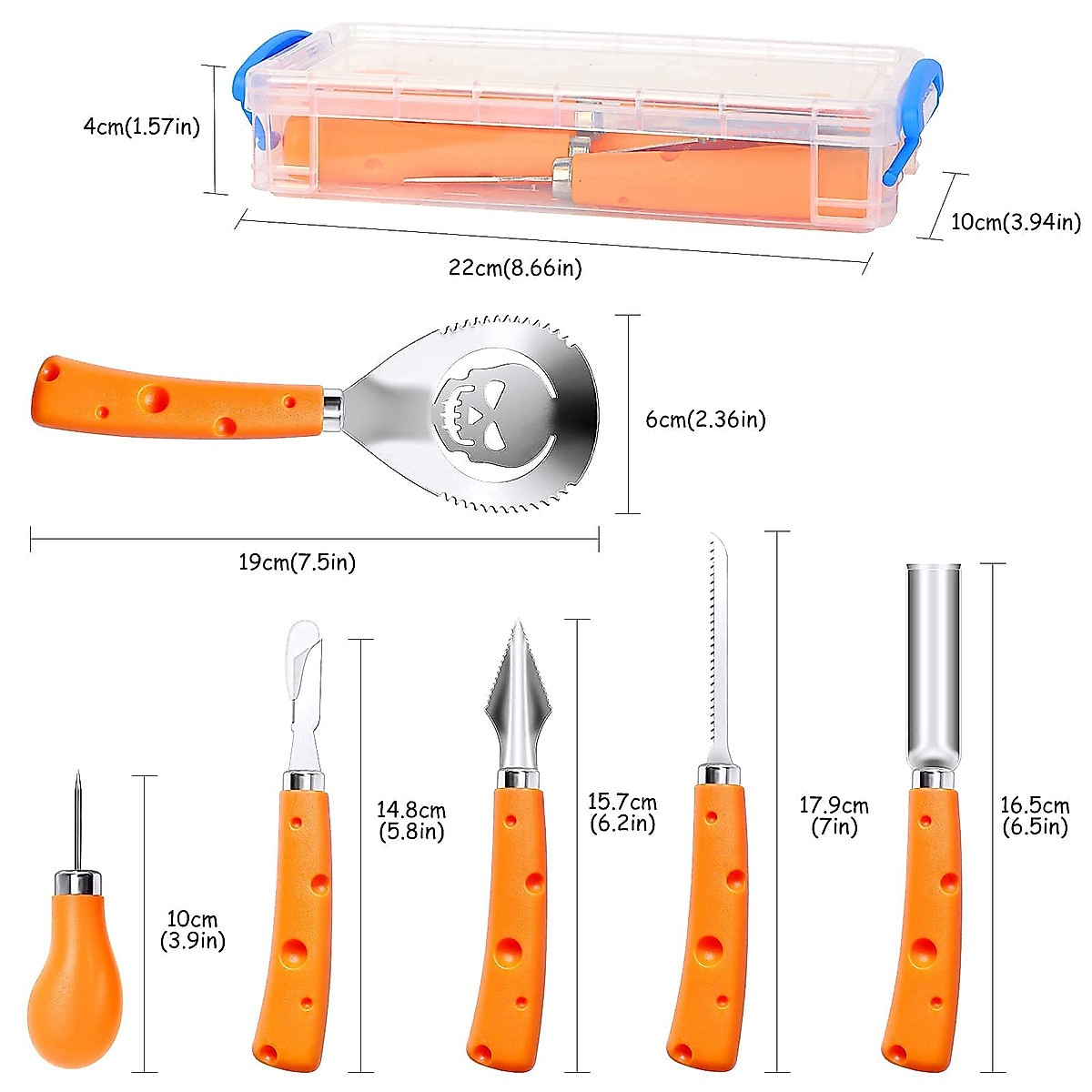 Pumpkin Carving Kit, Halloween Pumpkin Carving Tools, 6PCS Carving Tools Carving Knife for Halloween Decoration, Professional Stainless Steel Pumpkin Carving Set, Pumpkin Carver for Adults & Kids