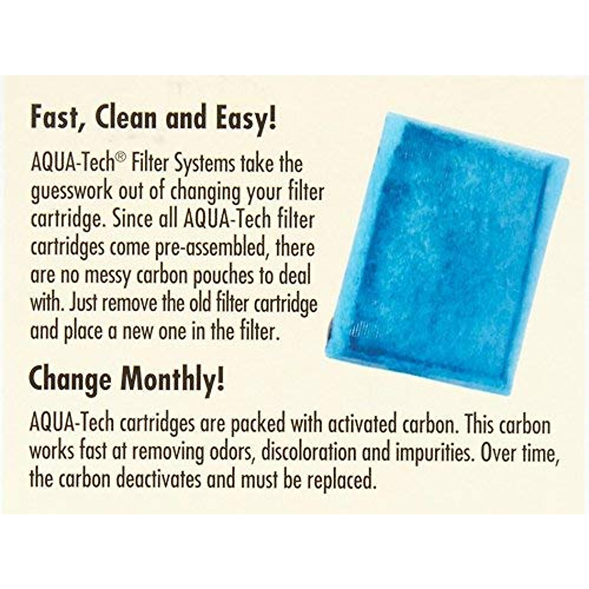 Aqua-Tech EZ-Change #3 Activated Carbon Filter Cartridges for 20-40 / 30-60 Gallon Aquarium Power Filters, 3 Pack