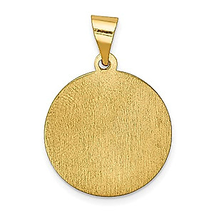 IceCarats 14K Yellow Gold Our Lady of Lourdes Medal Necklace Charm Pendant Only