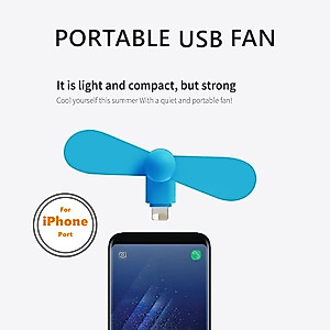 YUNLOVXEE Cell Phone Fan for iPhone - 4 Pack Personal Mini USB Fan Plug in Mobile Phones, Small Portable Pocket Cellphone Fan for iPhone 14 13 12 11 10 9 Plus Pro Max iPad