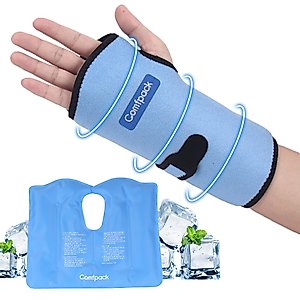 Comfpack Wrist Ice Pack Wrap for Carpal Tunnel, Hand Ice Pack for Arthritis, Reusable Hot Cold Therapy Wrist Brace Pain Relief for Rheumatoid, Tendonitis, Mommy Wrist, Swelling, Surgery, Inflammation