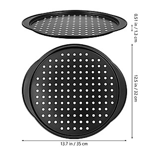 Hemoton Non-Stick Pizza Pan with Holes, 4 Pcs Baking Steel Pizza Pan with Holes, Round Pizza Pan for Oven, Bakeware Pizza Tray, Nonstick Crisper Pizza Pan Set (12.5 Inch/32cm)