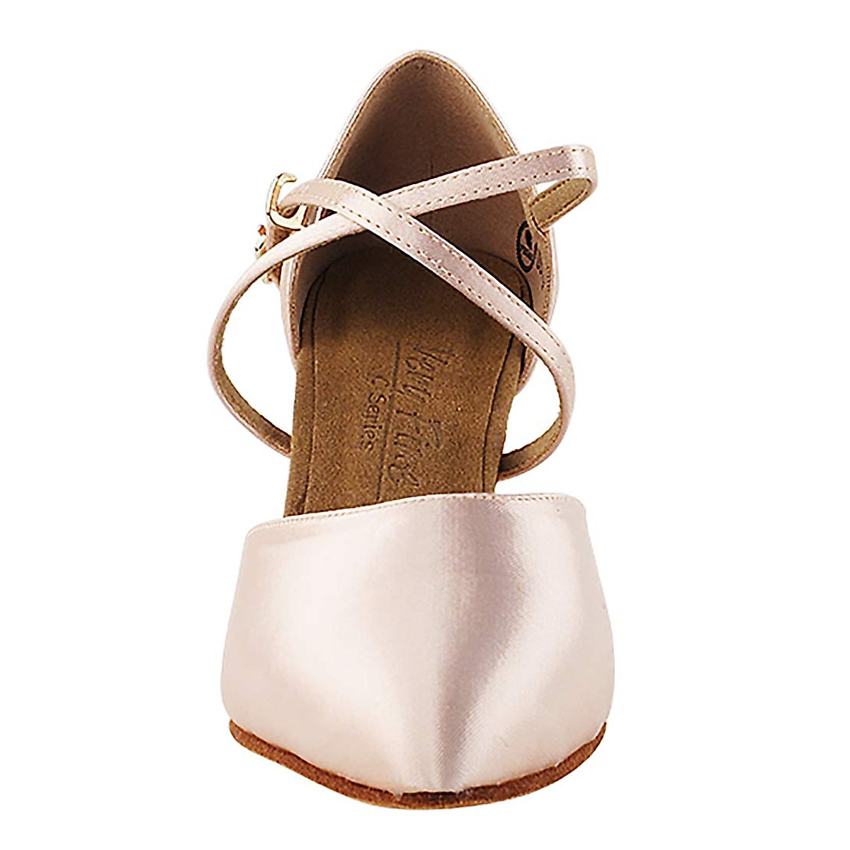 Very Fine Dance Shoes - Ladies Standard, Smooth, Waltz Ballroom Dance Shoes - C9691-2.5-inch Heel and Foldable Brush Bundle - Flesh Satin - 8.5